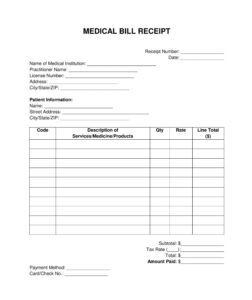 Printable Medical Receipt Template