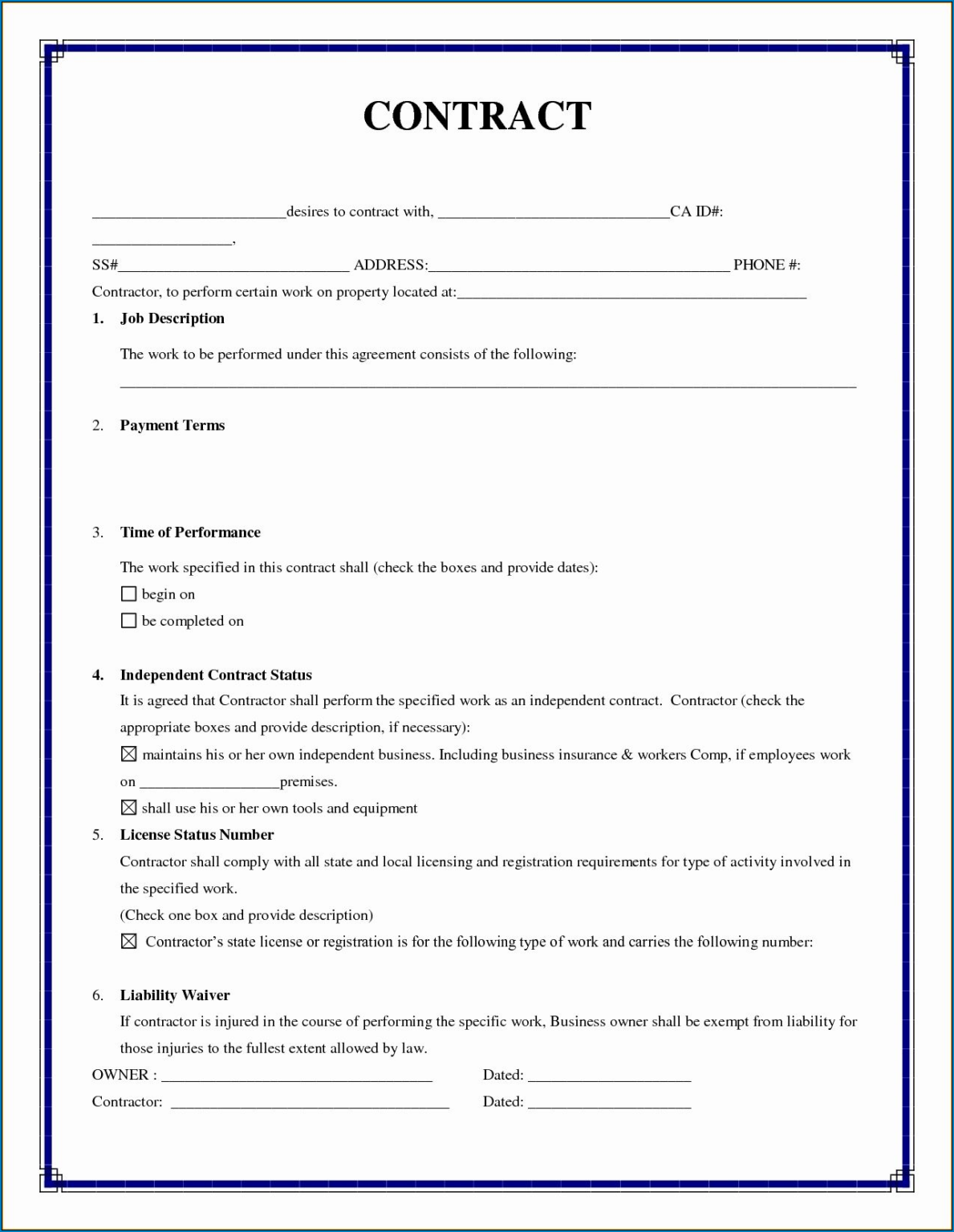 Simple Agreement Template (Word)