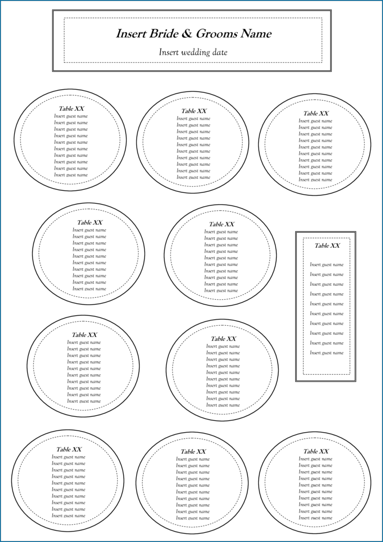 Printable Seating Chart Template