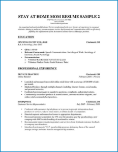 Stay At Home Mom Resume Template (Word)