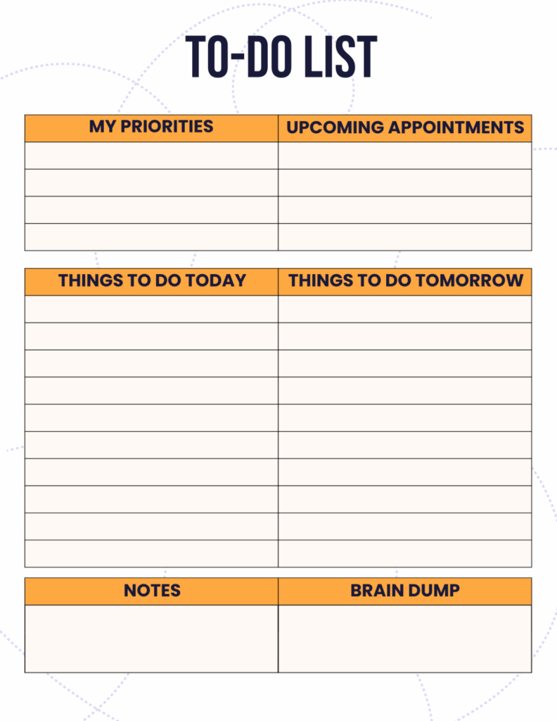 Free Printable Things To-Do List Template
