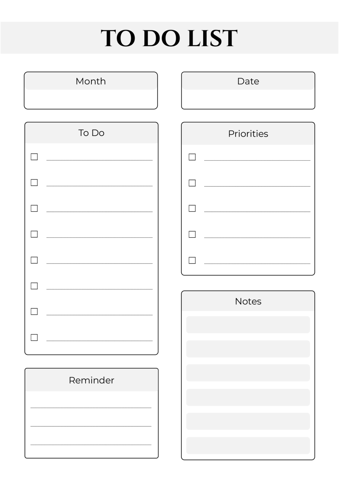 Free Printable Things To-Do List Template