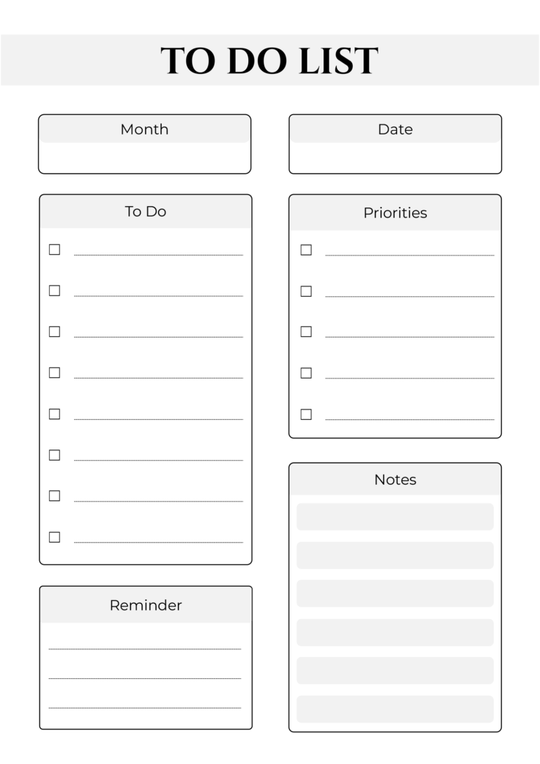 Free Printable Things To-Do List Template