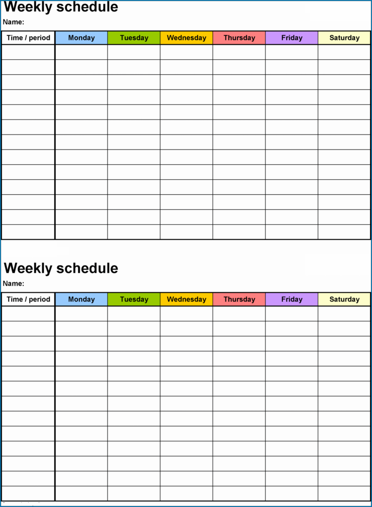 Free Printable Weekly Planner Template