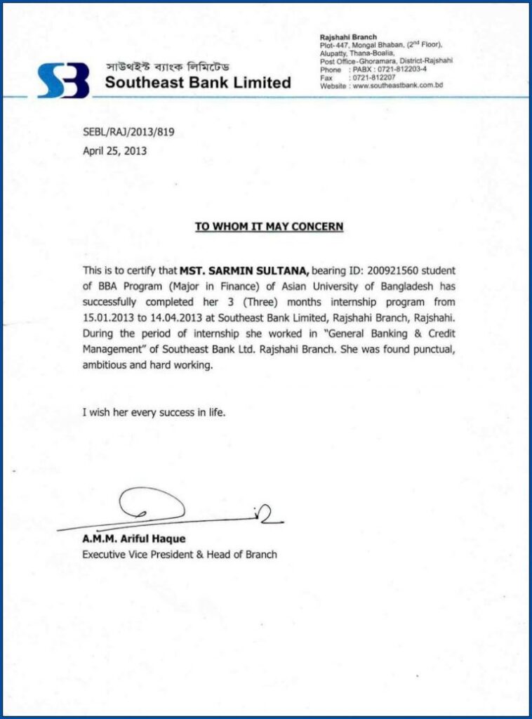 Formal Business Letter Format Template