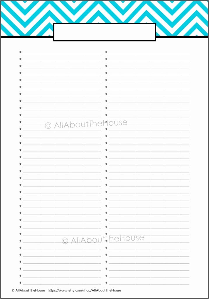 Free Printable Blank Checklist Template