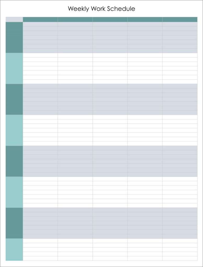 Free Printable Blank Schedule Template