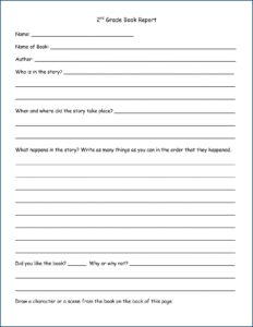 Book Report Template for 2nd Graders (With Samples)