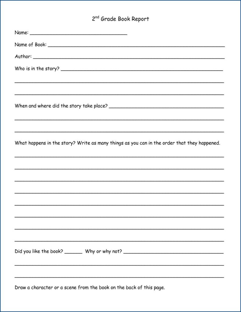 Book Report Template for 2nd Graders (With Samples)