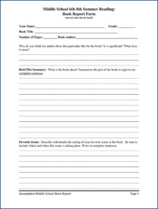 Book Report Template for 6th Graders (With Examples)