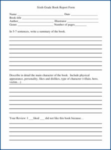 Book Report Template for 6th Graders (With Examples)