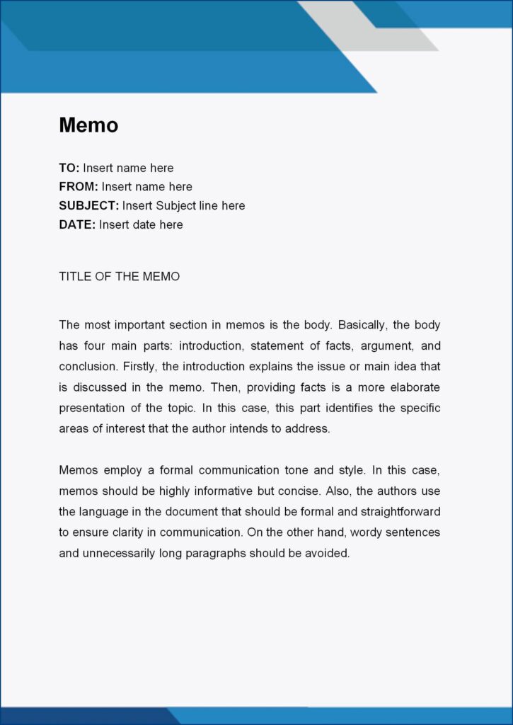 Business Memo Template (Ready To Use)