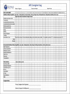 Free Printable Caregiver Schedule Template