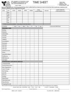 Free Printable Caregiver Timesheet Template