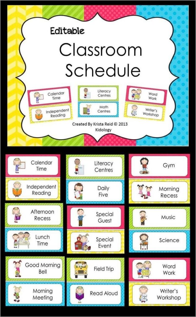 Free Printable Class Daily Schedule Template