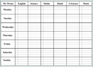 Printable Class Weekly Schedule Template