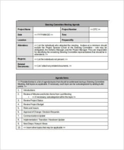 Free Printable Committee Meeting Agenda Template