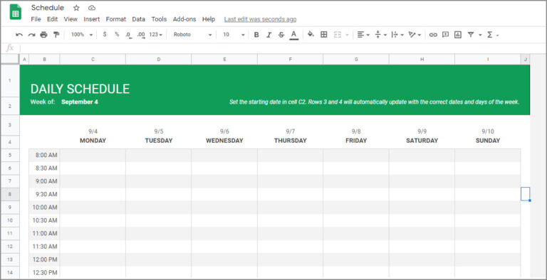 Free Printable Content Schedule Template