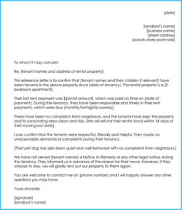 Printable Credit Recommendation Letter Template