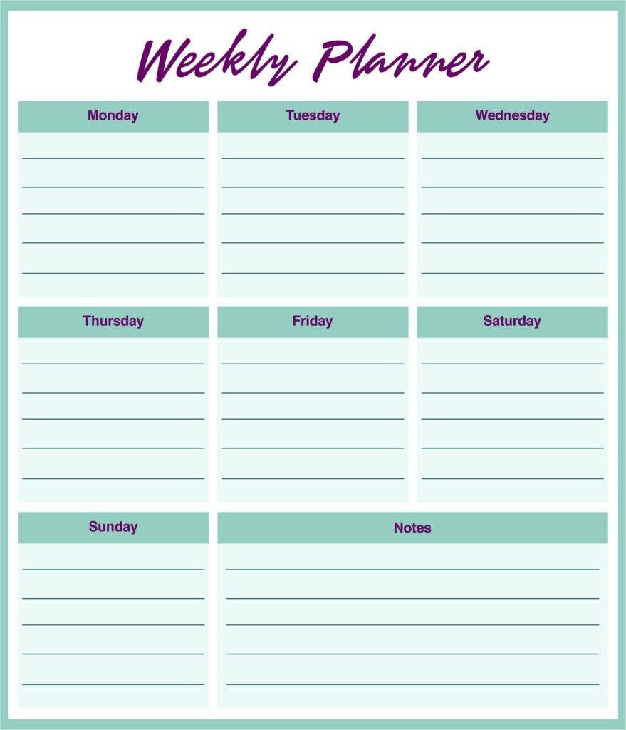Free Printable Cute Student Planner Template