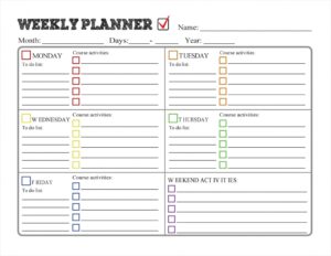 Free Printable Daily Homework Planner Template