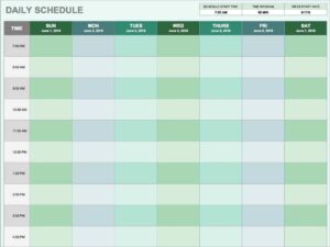 Free Printable Daily Schedule Template