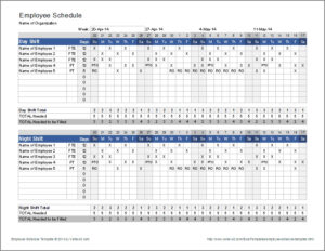 Printable Daily Staff Schedule Template