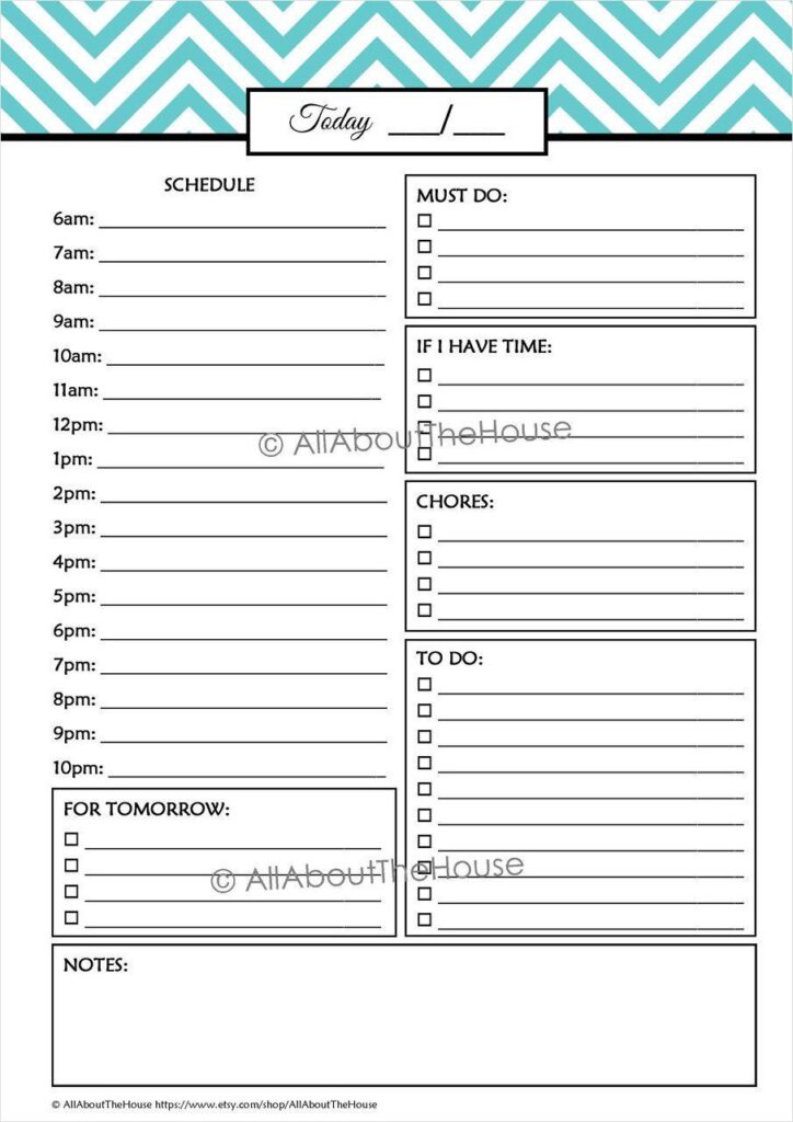 Free Printable Daily Student Planner Template