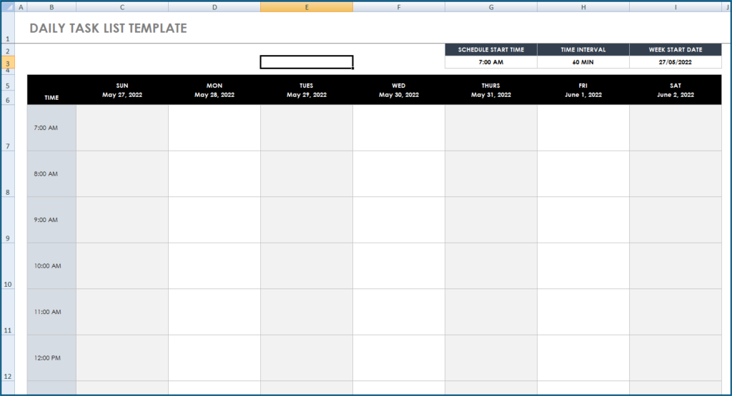 Printable Daily Task List Template