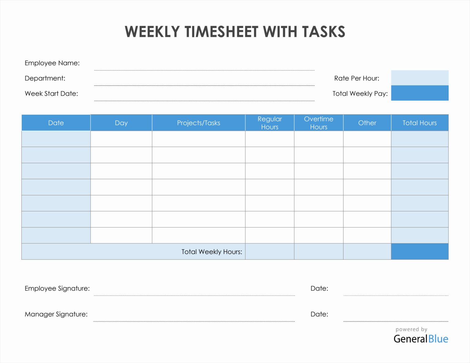 Daily Timesheet Template Excel With Tasks