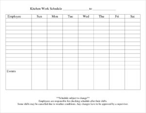 Printable Day Work Schedule Template