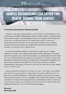 Printable Dental Recommendation Letter Template