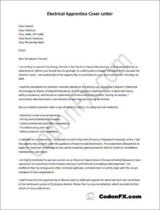 Electrical Apprentice Cover Letter Template (With Example)