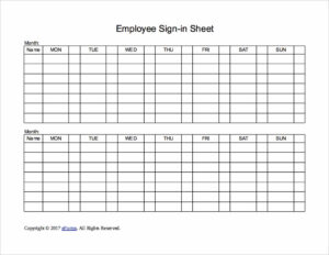 Printable Employee Sign-in Sheet Template