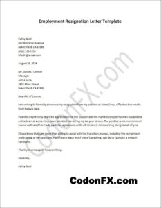 Employment Resignation Letter Template (with Sample)