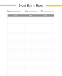 Printable Blank Event Sign-in Sheet Template