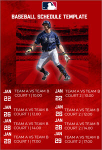 Free Printable Baseball Schedule Template