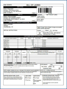 Bill of Lading Template (Free Printable)