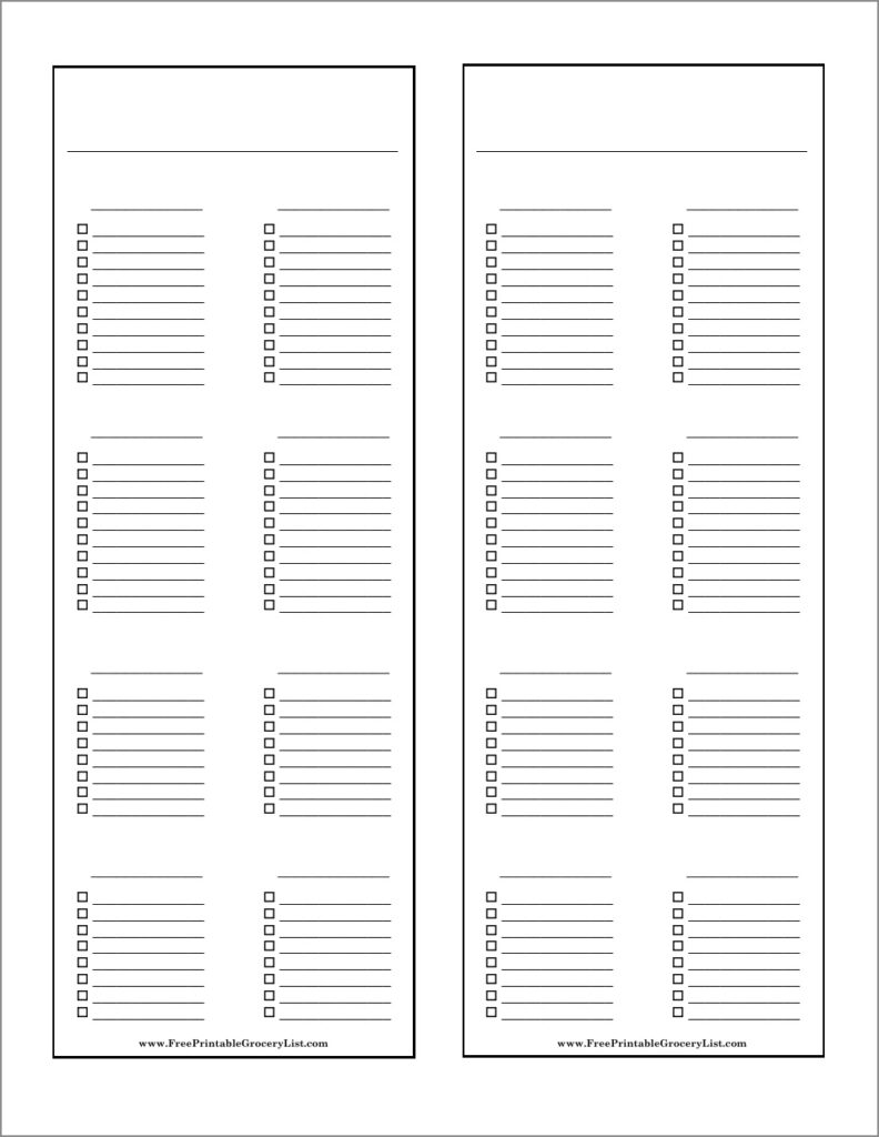 Free Printable Blank Checklist Template