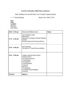 Free Printable Board Meeting Agenda Template