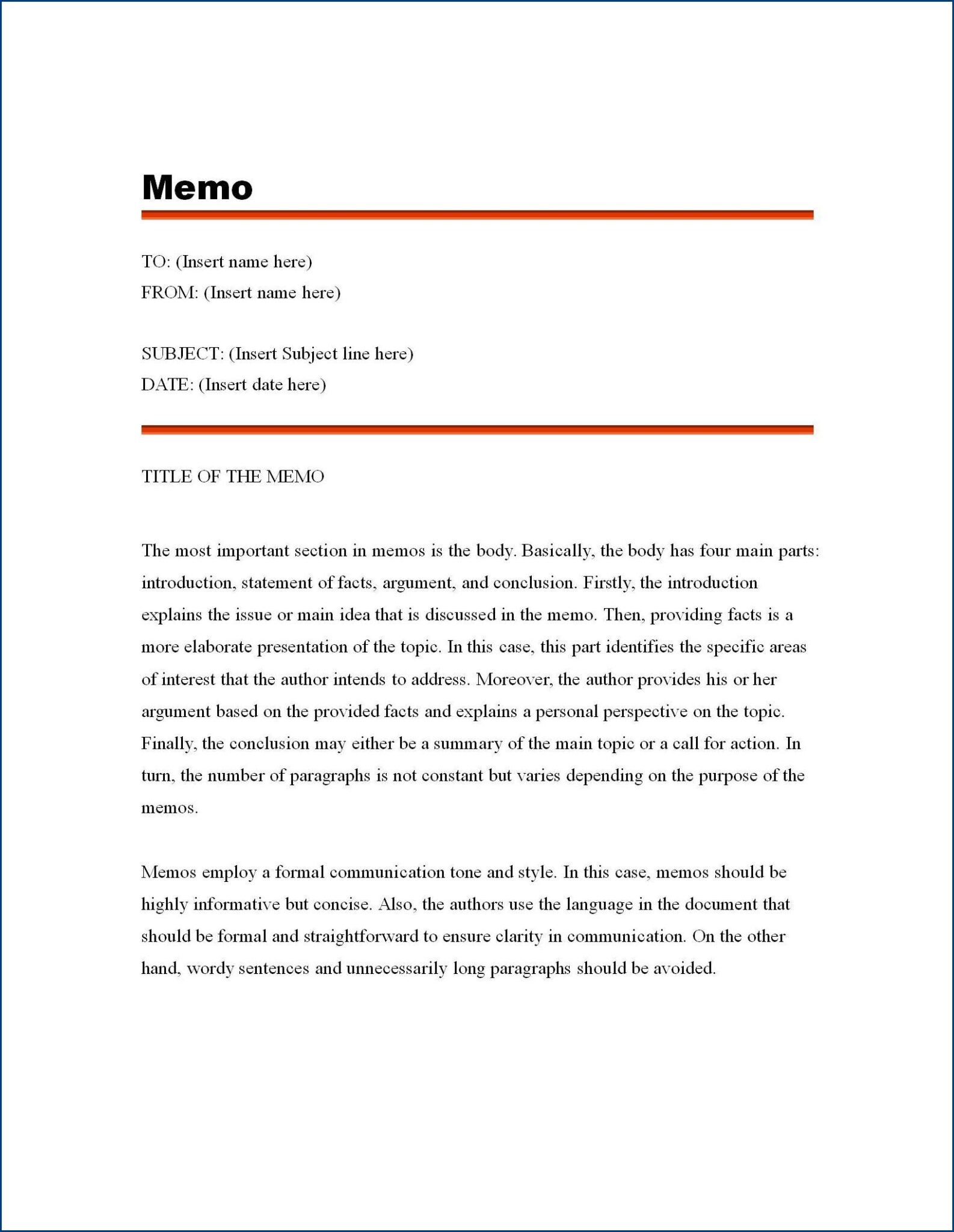 Business Memo Template (Ready To Use)