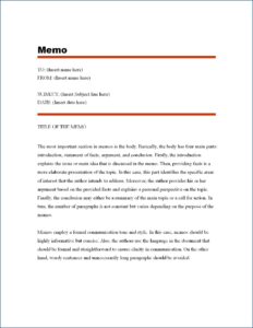 Business Memo Template (Ready To Use)