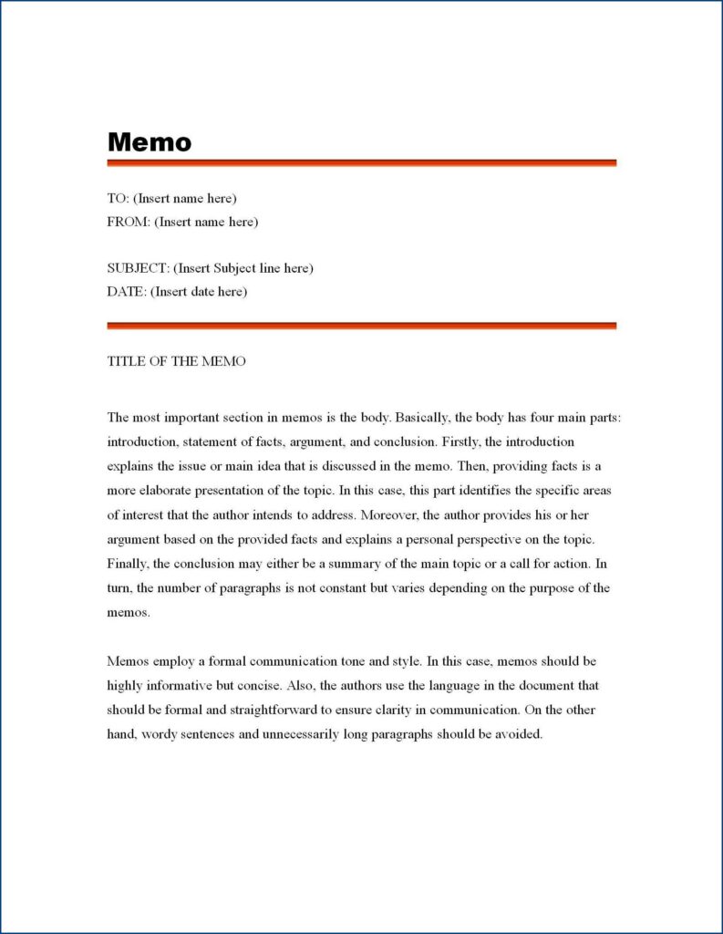 Business Memo Template (Ready To Use)