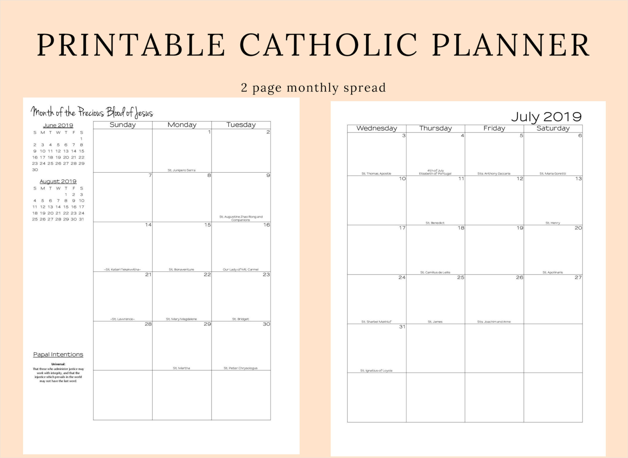 Free Printable Catholic Student Planner Template