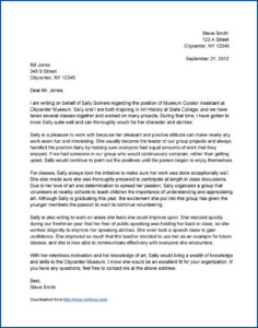 College Recommendation Letter Template