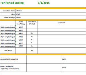 Free Printable Consulting Timesheet Template [Excel]