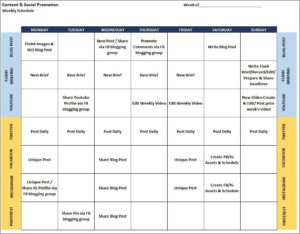 Free Printable Content Schedule Template