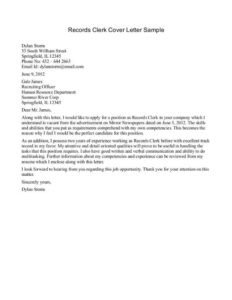 Printable Cover Letter Template for Post Office Job