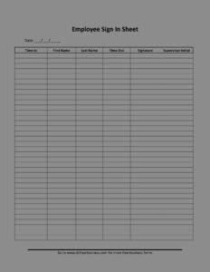 Printable Daily Sign-In Sheet Template