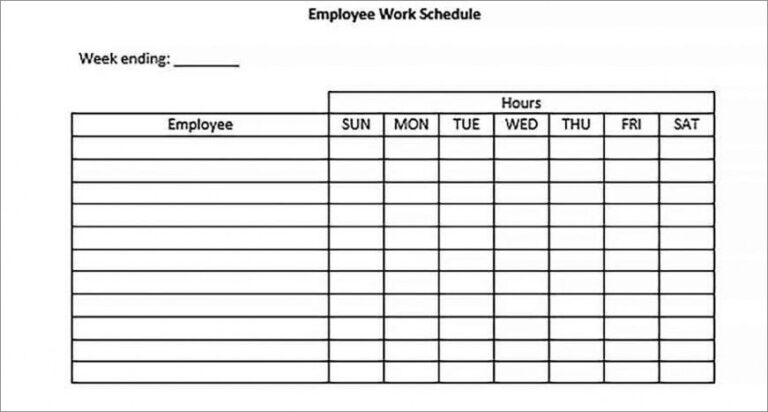 Printable Daily Staff Schedule Template